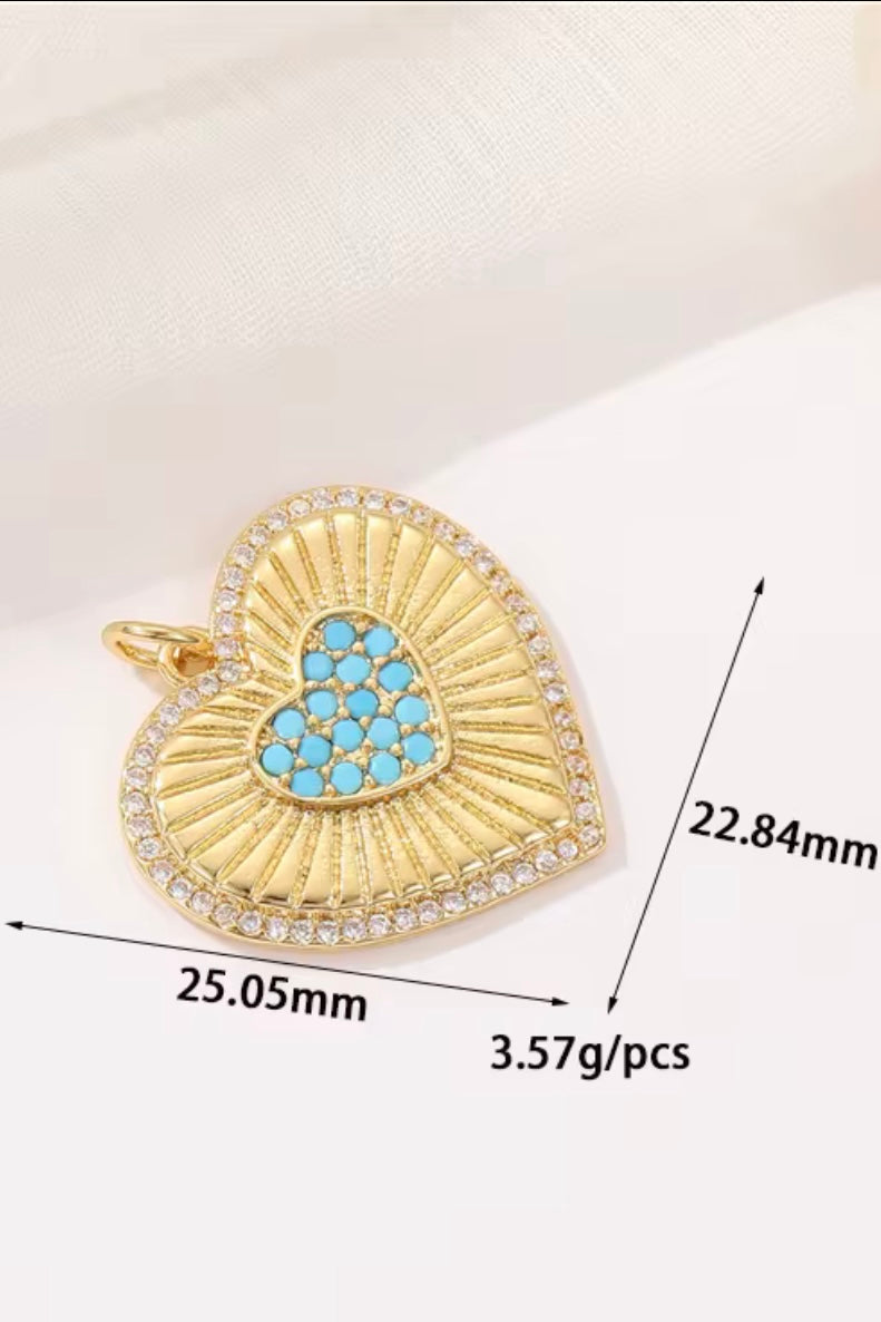 Blue stone Heart Charm – Fox + Wit Boutique